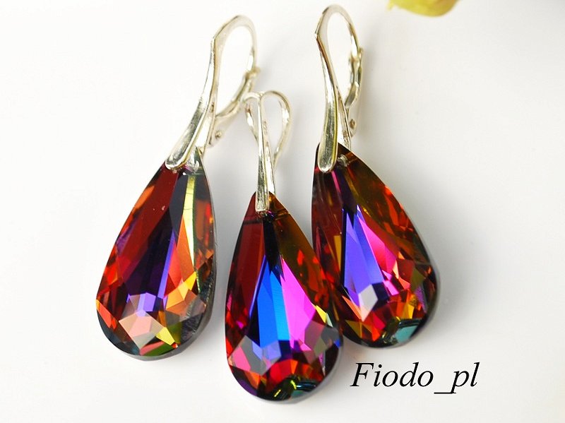 Kolczyki Swarovski Volcano - Niska cena na Allegro