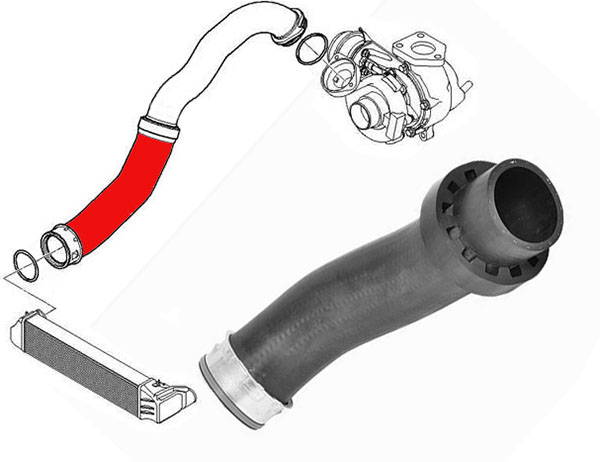 WĄŻ PRZEWÓD RURA CHŁODNICA INTERCOOLERA PRAWY BMW E46 320D 320TD DIESEL ...