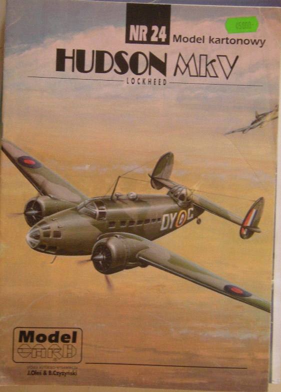Model kartonowy-Samolot HUDSON Mkv Lockheed-nr.24- - 7481026218 ...