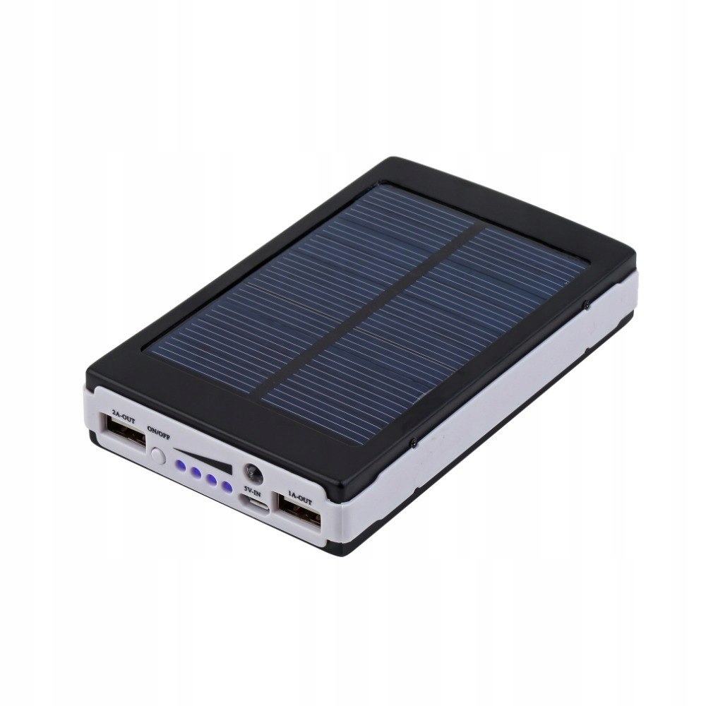ŁADOWARKA POWER-BANK SOLARNY 2xUSB 5000mAh LATARKA - 7582472543 ...