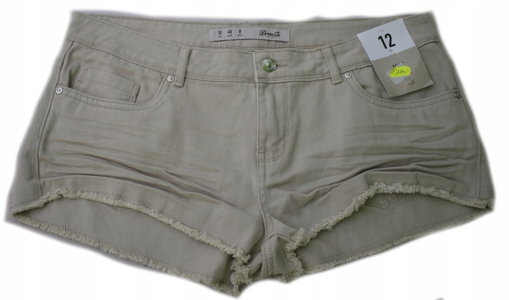 C16 DENIM CO SPODENKI SZORTY JEANSOWE BEŻOWE L - 7706408672 - oficjalne archiwum Allegro