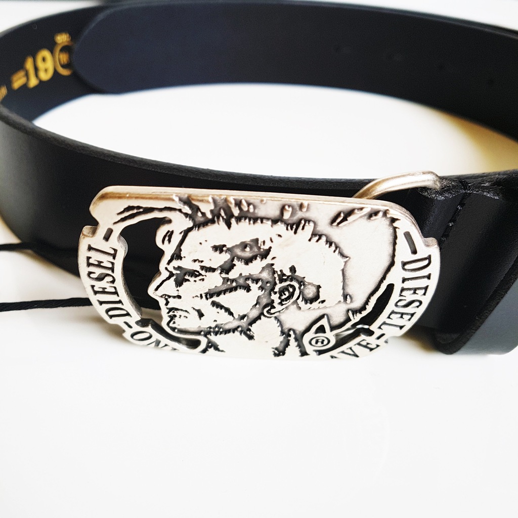 PASEK DIESEL LOGOWANA KLAMRA MĘSKI CZARNY 95 CM - 7375130355 ...