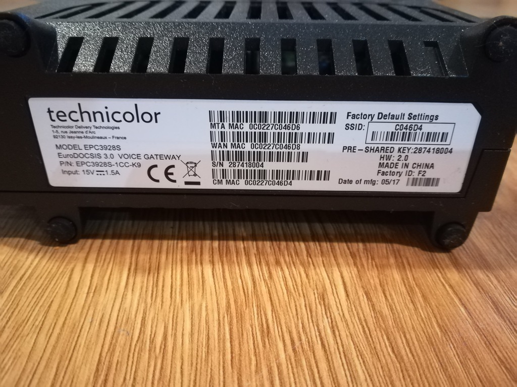 MODEM ROUTER WIFI TECHNICOLOR EPC3928S SPRAWNY !!! - 7341022618 ...