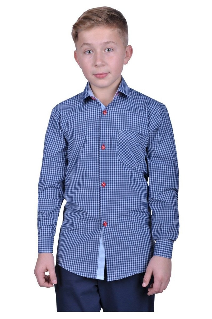 Koszula dla chłopca w kratkę! r.164 - 7251283721 - oficjalne archiwum Allegro