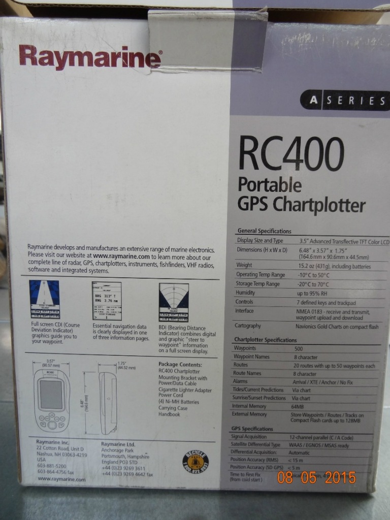 GPS RAYMARINE RC400 GPS CHARTPLOTTER PRZENOŚNY - 7164754692 - oficjalne ...