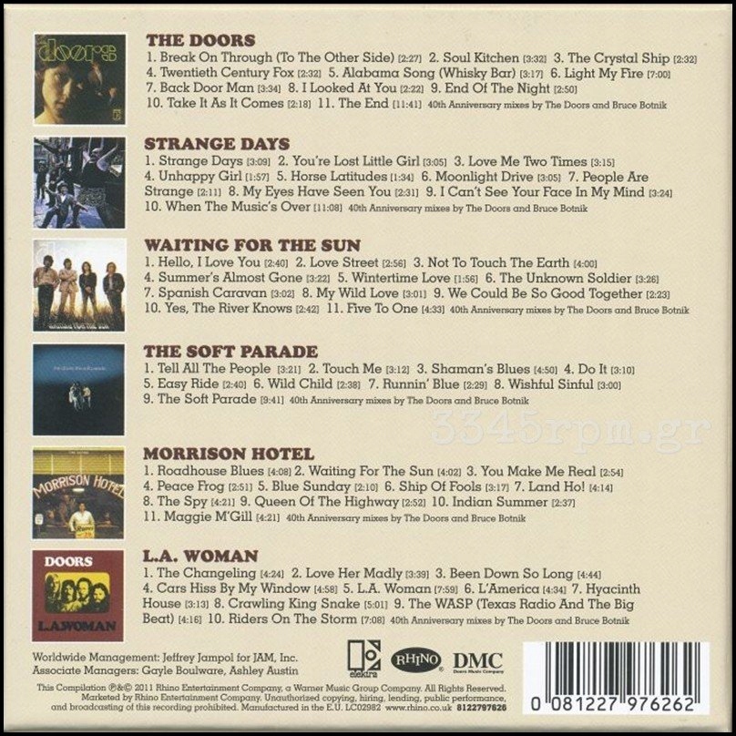 THE DOORS A COLLECTION 6CD BOX SET NOWA !!! - 7710256838 - oficjalne ...