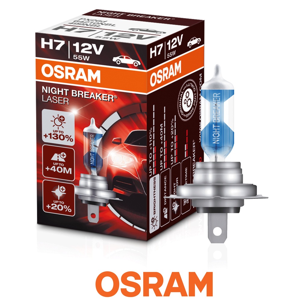 OSRAM Żarówka H7 Night Breaker Laser +130% - 6580684389 - oficjalne ...