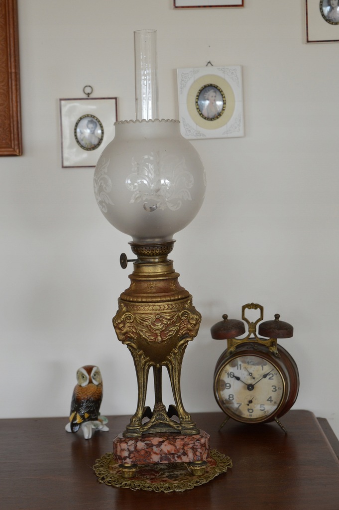 PIĘKNA FRANCUSKA LAMPA NAFTOWA - 7658895685 - oficjalne archiwum Allegro