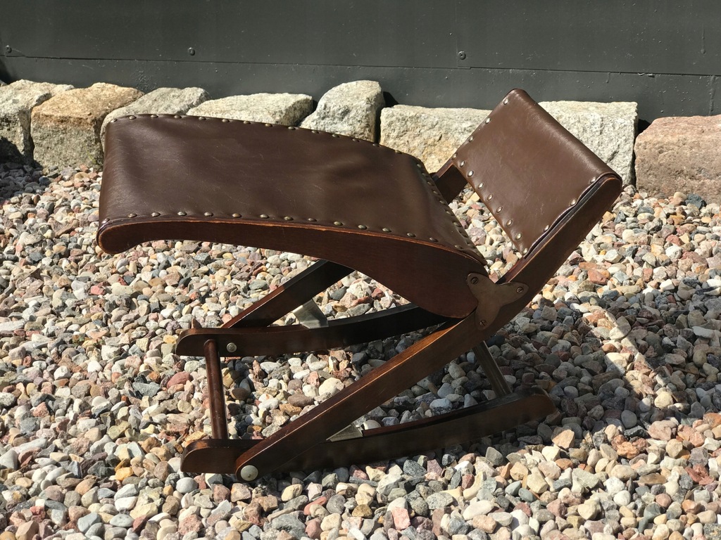 Stary hoker taboret podnóżek Bujak bujany składany - 7487468178 ...