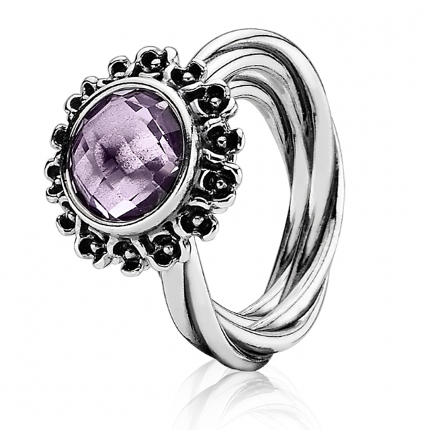 Pandora pierścionek z ametystem 100% ORYGINAŁ r.54 - 6997415616 ...
