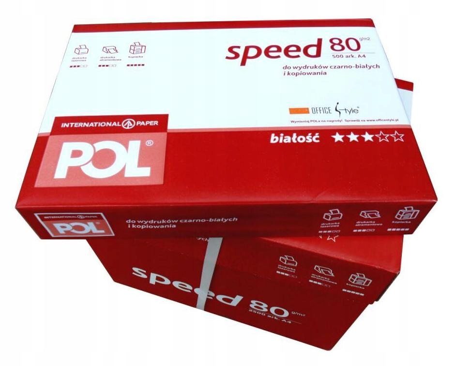 PAPIER KSERO A4 80g POLSPEED RYZA 500 arkuszy 7708436899 - Allegro.pl